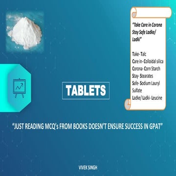 Tablets Introduction Part-I | PDF