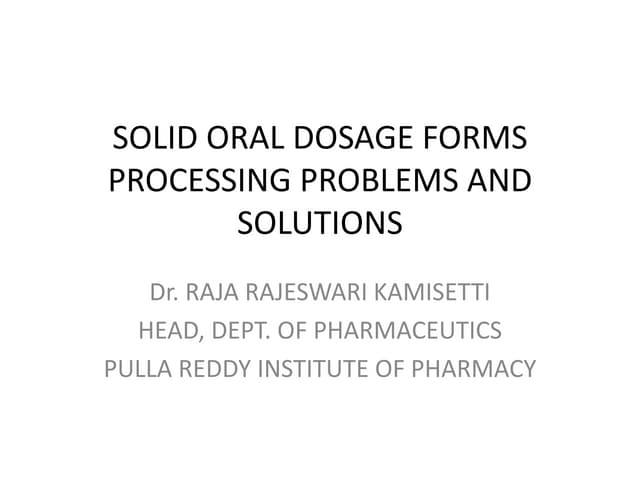 Tablet processing problems and their remedies | PPTX