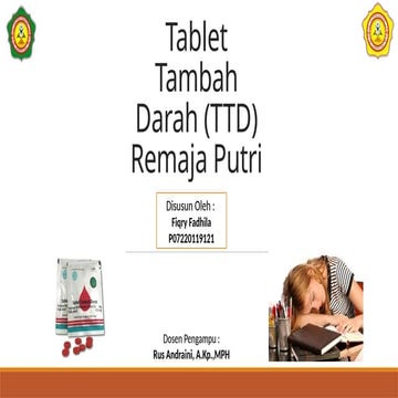 Pedoman Pemberian Tablet Tambah Darah (TTD) Bagi Remaja Putri.pptx