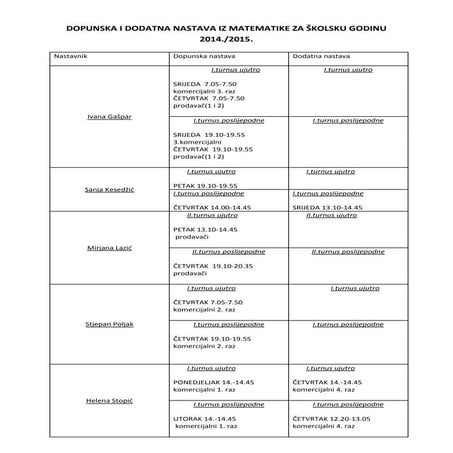Tablica dopunske | PDF