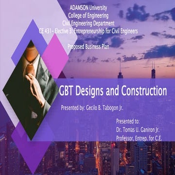GBT Designs and Construction: A Proposed Business Plan | PPTX