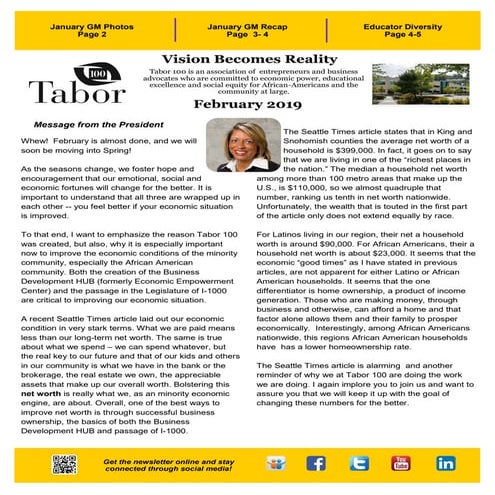 Tabor 100 February 2019 Newsletter | PDF