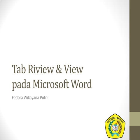 Tab Review dan View pada Microsoft Word | PDF
