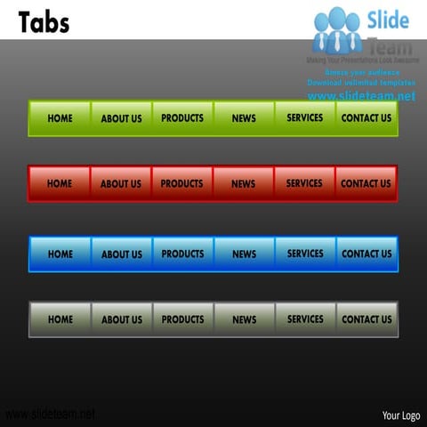 Tabs powerpoint presentation templates. | PDF