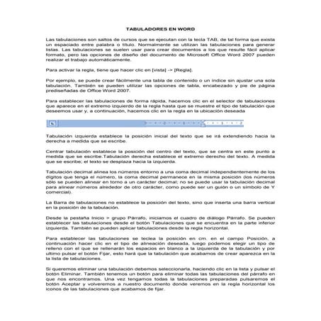 Tabuladores en word | PDF