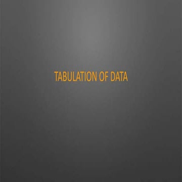 Tabulation Of Datapptxunit 4 1pptx 