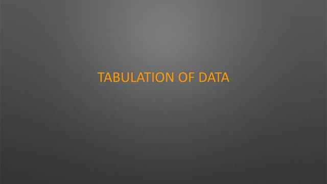 Tabulation Of Datapptxunit 4 1pptx