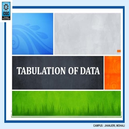tabulation of data unit-1-1.pptx statistics | PPT