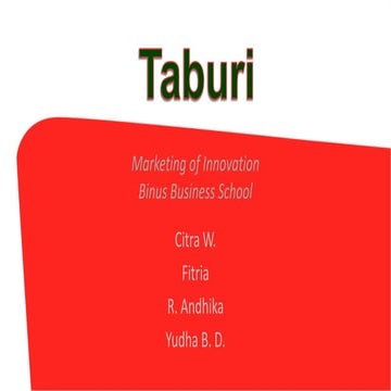 Marketing Innovation Project (Taburi) | PPTX