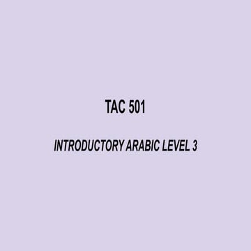 TAC501 COURSE INTRO PPT | PDF