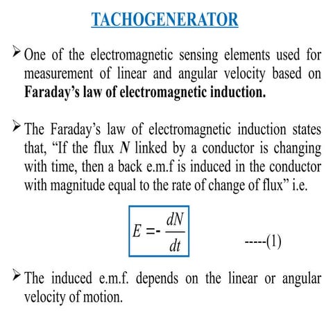 Tachogenerators electromagnetic sensing elements.pptx