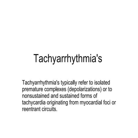 Tachyarrhythmia's | PPT