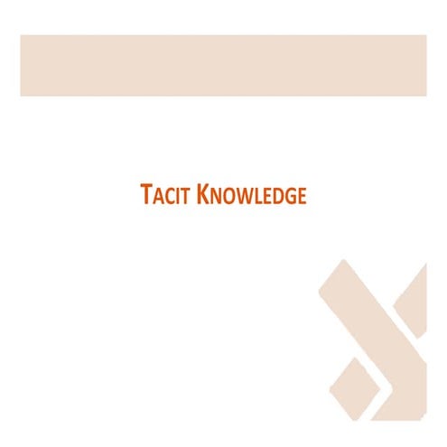 Tacit knowledge | PDF