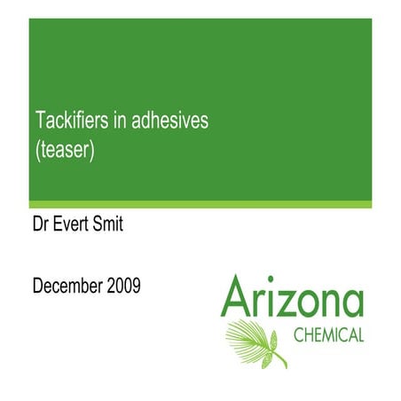 Tackifiers In Adhesives Teaser | PDF