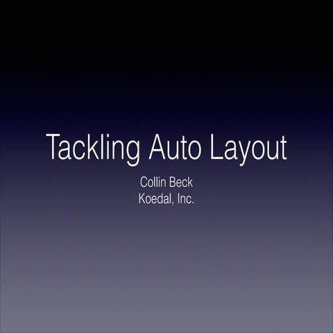 Tackling Auto Layout | PDF