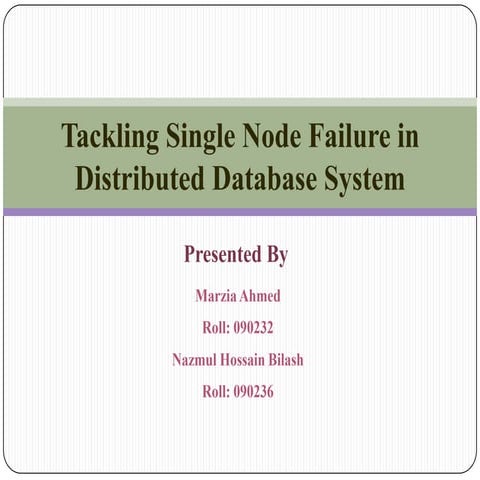 Tackling node failure in | PPT