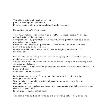Tackling wicked problems A public policy perspective Ple.docx