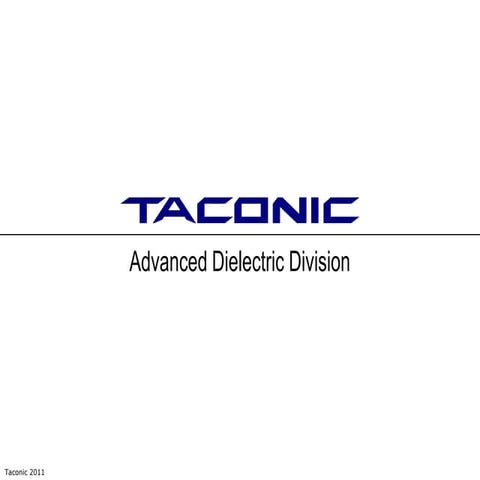 Taconic Advanced Dielectric Division | PDF