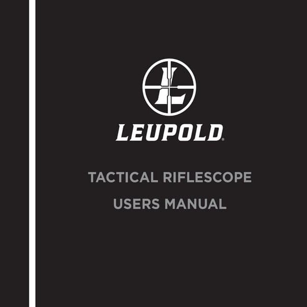Instruction manual | Leupold Tactical Rifle Scope | Optics Trade | PDF