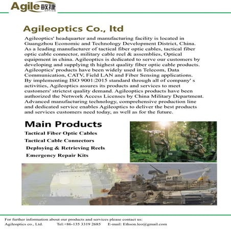 Tactical fiber optic cable, Tethered done cable, Military optic cable ...