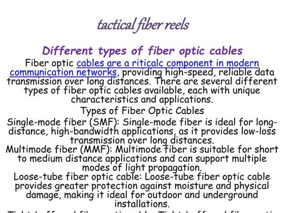 tactical fiber optic reel | PPTX