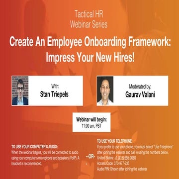 Tactical HR: Create an Onboarding Framework - Impress Your New Hires! | PPT