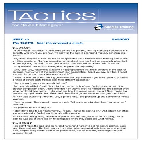 Tactics Manager, Week 10 | PDF