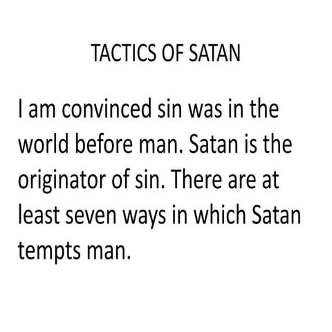 Tactics os satan | PPTX