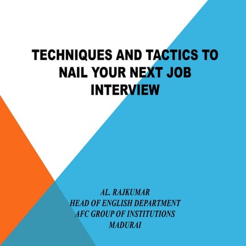 Techniques Andtactics To Crack Interviewspptx 