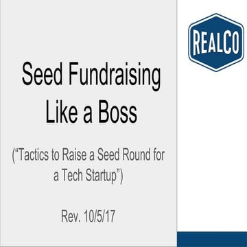How to Raise a Seed Round | PPTX