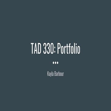 Tad 330 Computer Aided Drafting & Design portfolio | PDF
