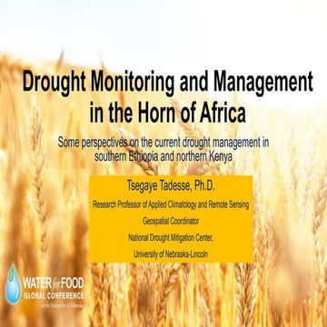 Drought Monitoring and Management in the Horn of Africa – Sustainable ...