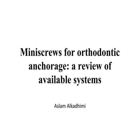 Temporary Anchorage Devices | PDF