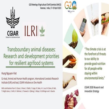 Transboundary animal diseases: Research and development priorities for ...