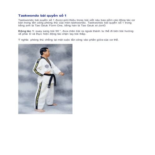 Taekwondo Bài Quyền Số 1 | DOCX