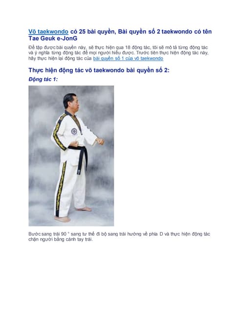 Taekwondo Bài Quyền Số 1 | DOCX