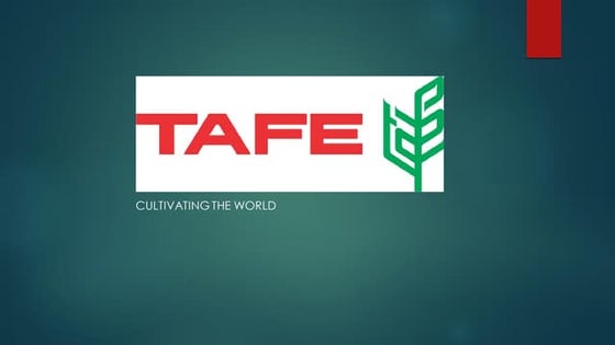Tafe Tractors.pptx | Agriculture | Industries