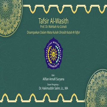 Tafsir Al-Wasith Karya Wahbah Az-Zuhaili.pptx