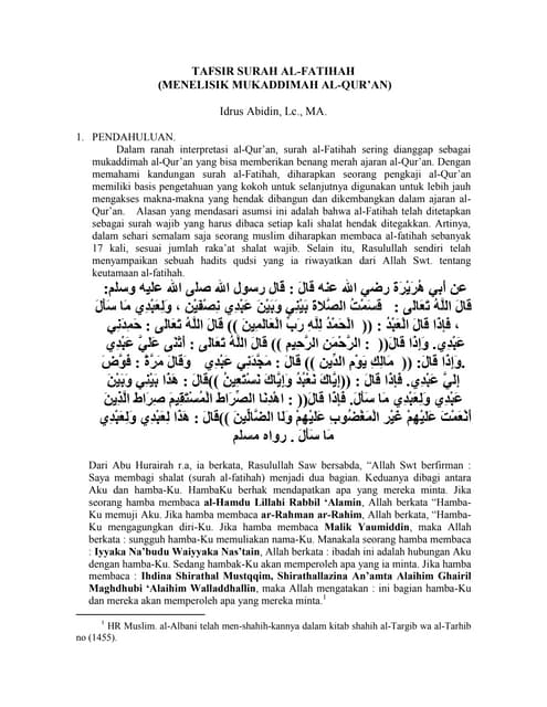 Al fatihah | PDF