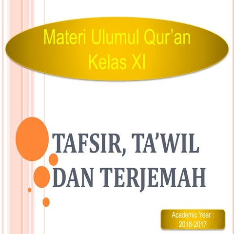 Tafsir, ta’wil & tarjamah | PPTX