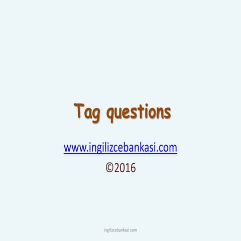 Tag questions | PPTX
