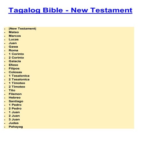 Tagalog bible new testament | DOCX