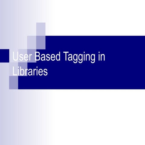 User Based Tagging in Libraries | PPT