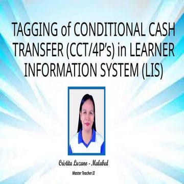 TAGGING of CONDITIONAL CASH TRANSFER (CCT.pptx