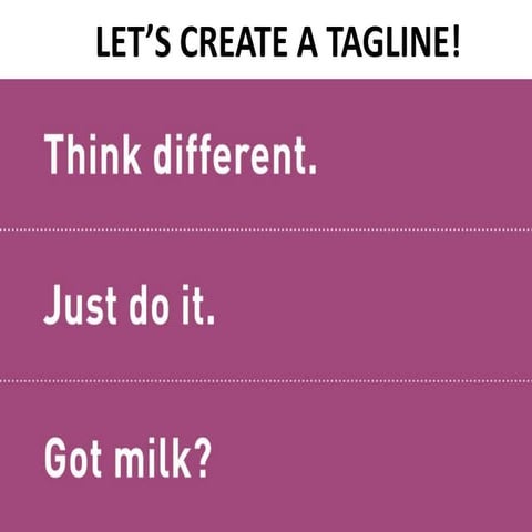 How to Create a Tagline (Workshop) | PPTX