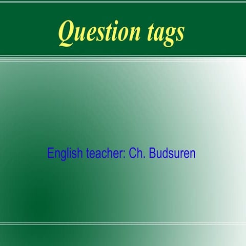 Tag question | PPT