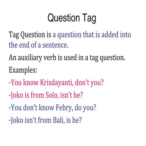 Tag question | PPT