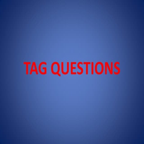 Tag question | PPT