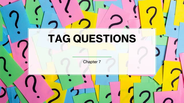 Tag questions | PPT