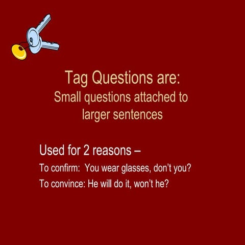 Tag questions 8 th grade | PPT